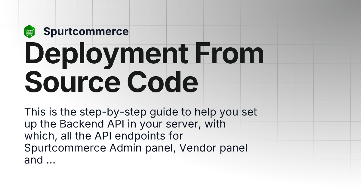 Deployment From Source Code | Spurtcommerce