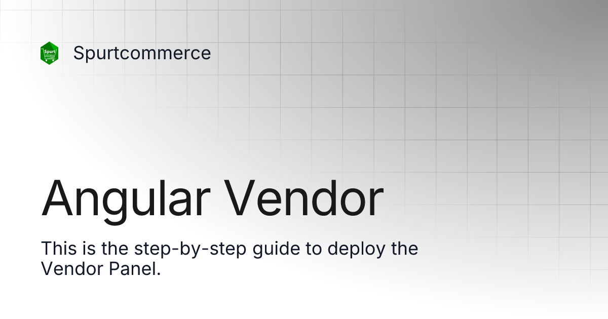 Angular Vendor | Spurtcommerce